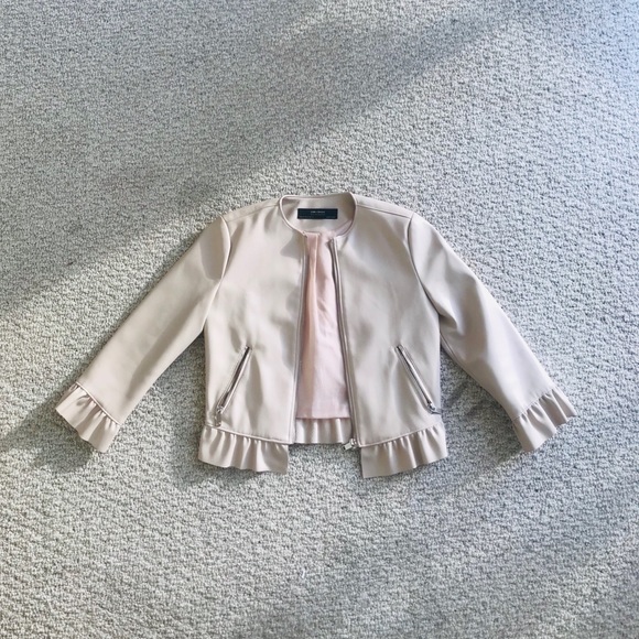 Zara | Jackets & Coats | Blush Pink Faux Leather Jacket From Zara ...